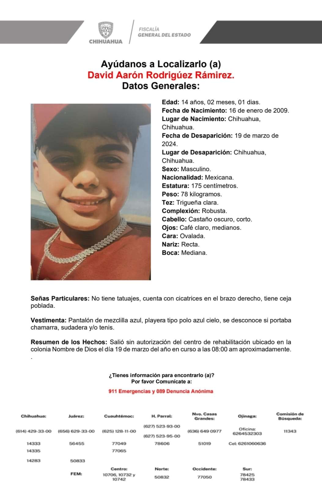 Desaparece David Aarón de 14 años de edad, piden ayuda para localizarlo ...