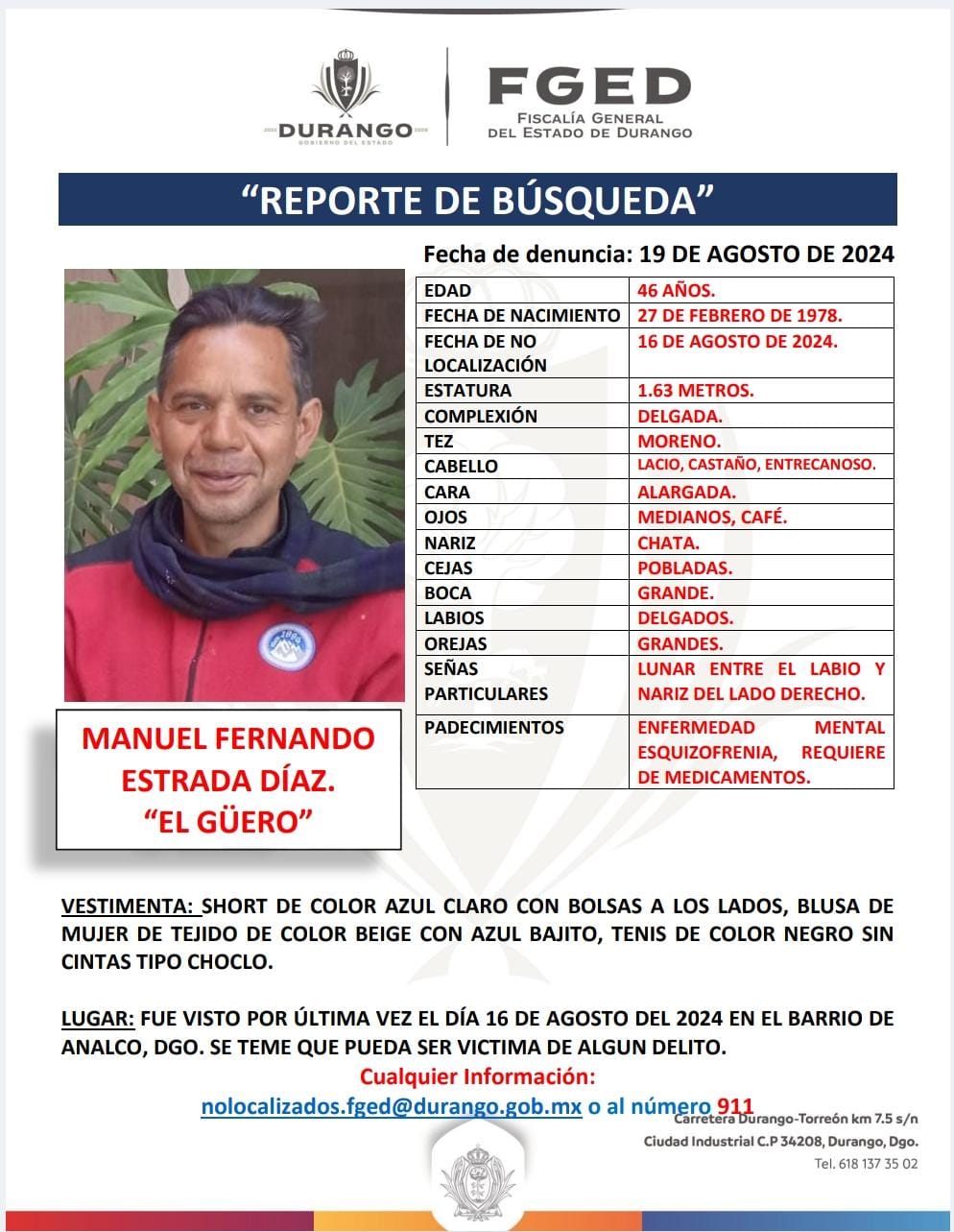 Salió de su casa y ya no regresó | Notigram