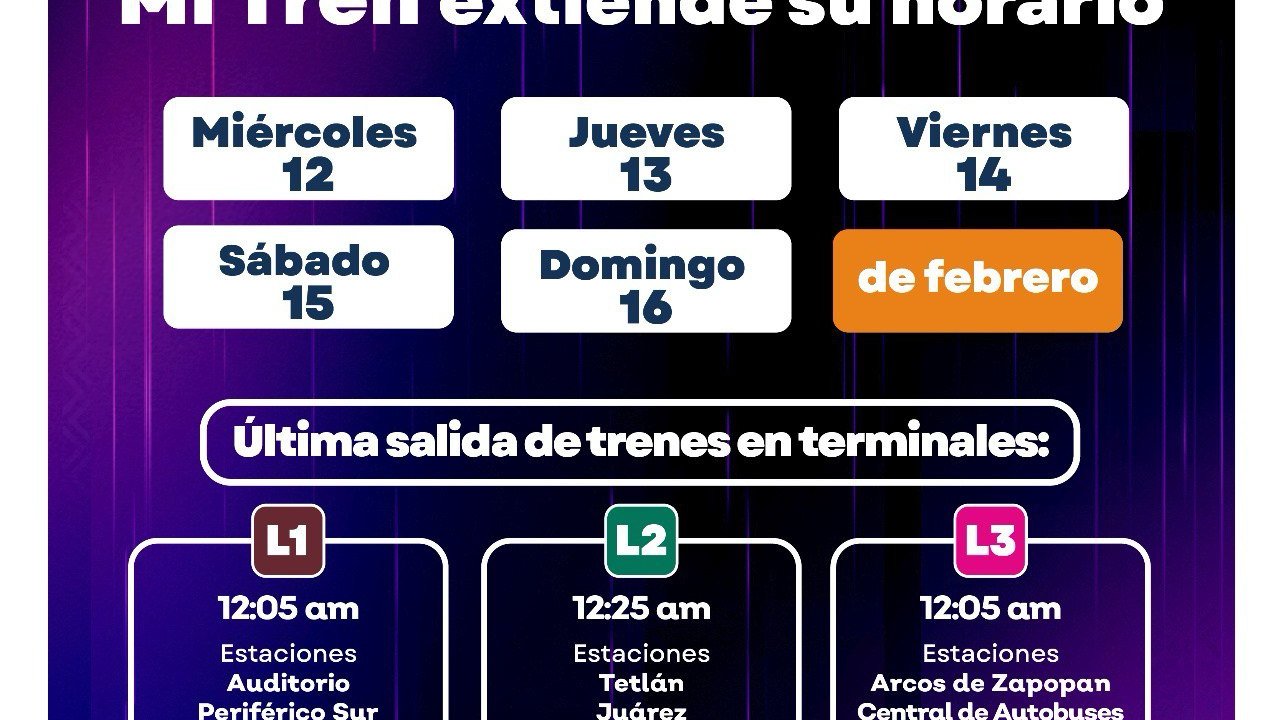 Amplían horario de Mi Macro Calzada y Mi Tren por el 483 aniversario de ...