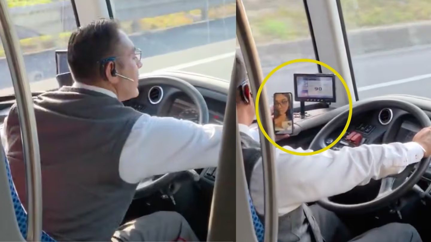 Conductor es captado en videollamada mientras conduce a Alta Velocidad ...